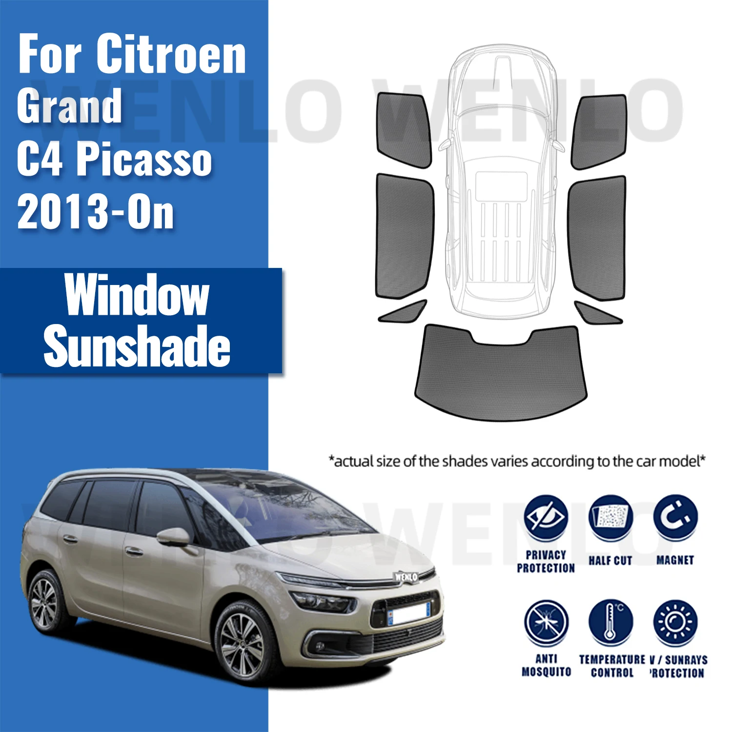 For-Citroen-Grand-C4-Picasso-7seats-2013-2023-Magnetic-Car-Sunshade ...
