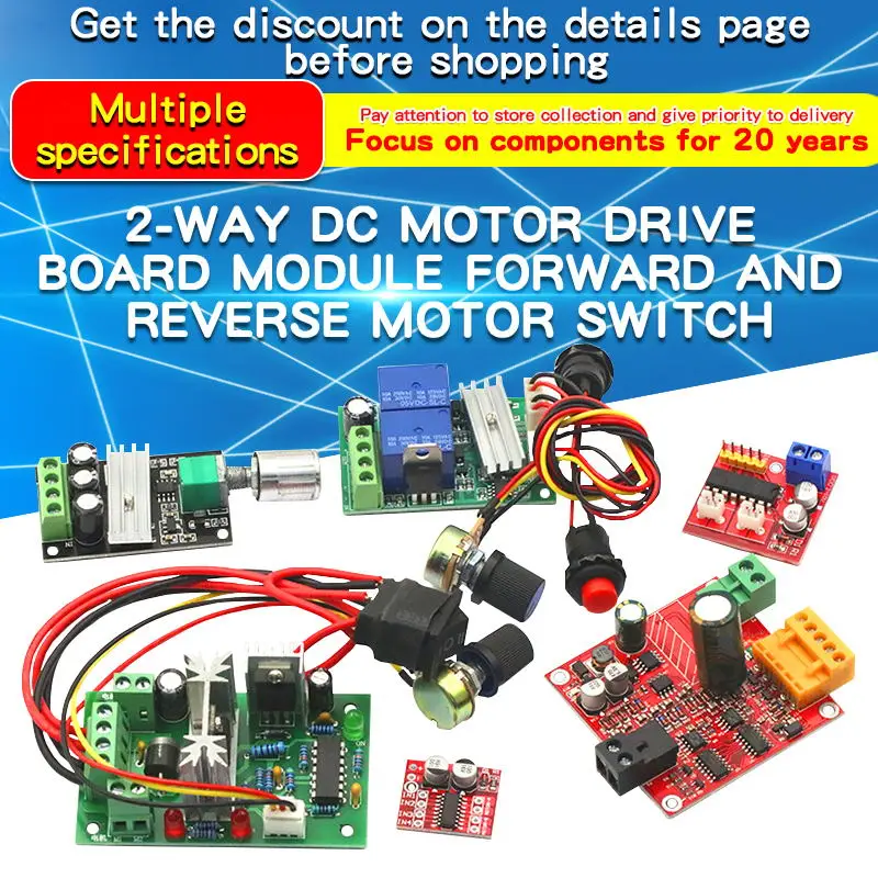1PCS 2-Way DC Motor Driver Board Module Forward and Reverse Motor ...