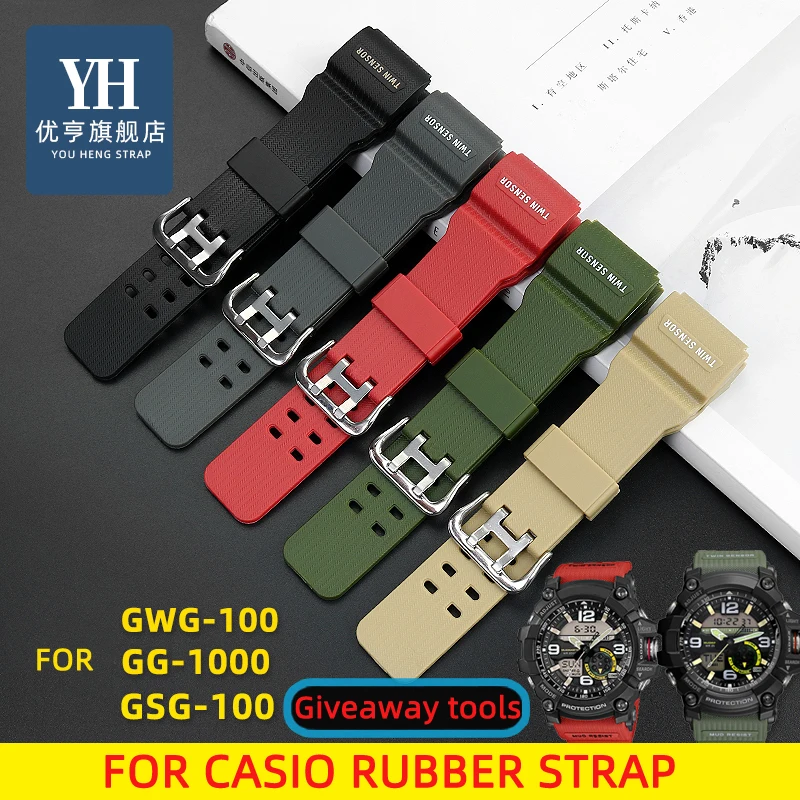 Pulseira de pulseira de borracha de silicone para g shock casio GG 1000 ...