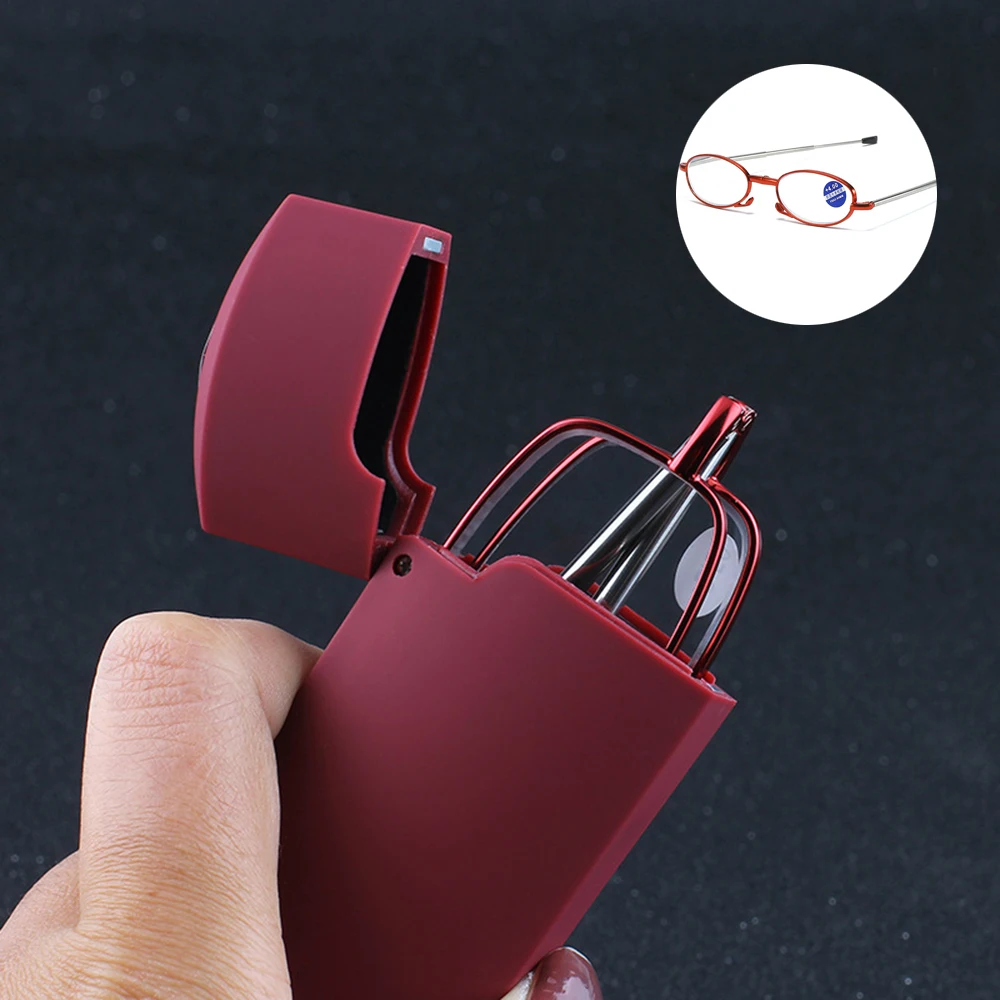 Portable Anti Blue Light Folding Reading Glasses With Case Men Women ...