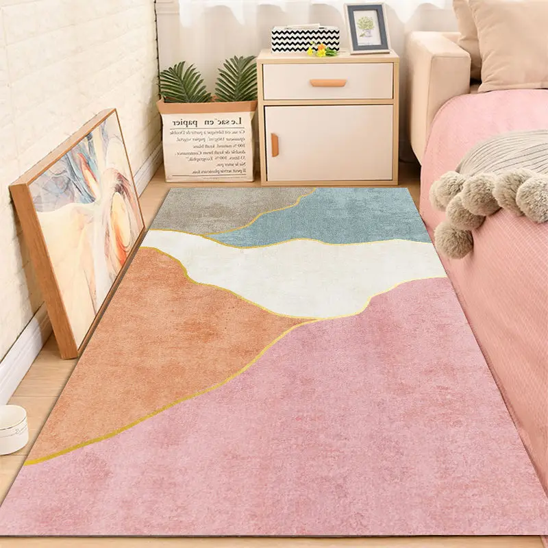 Light-Luxury-Bedroom-Bedside-Carpet-Bay-Window-Mat-Girl-Pink-Carpets ...