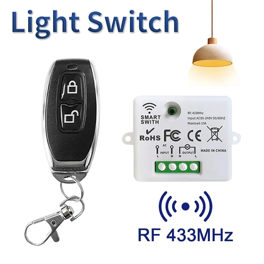 Wireless-RF-433MHz-Light-Switch-10A-Receiver-Breaker-On-Off-Key ...