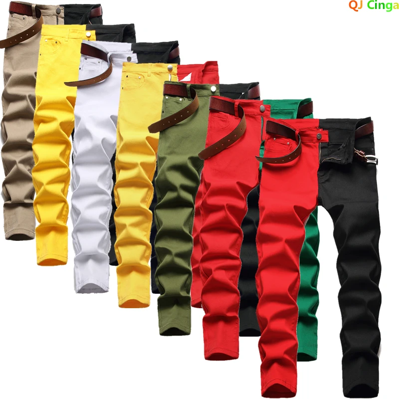 Two Colors Spliced Into Jeans Men's Fashion Casual Trousers and Shorts ...