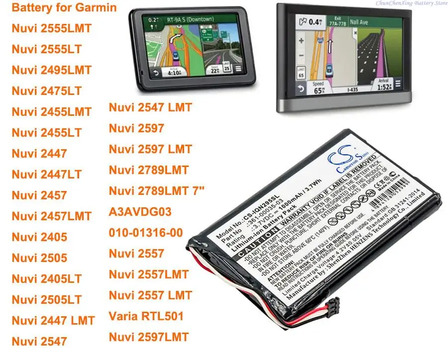 OrangeYu-1000mAh-1200mAh-Battery-for-Garmin-Nuvi-2457LMT-2405-2405-2405 ...