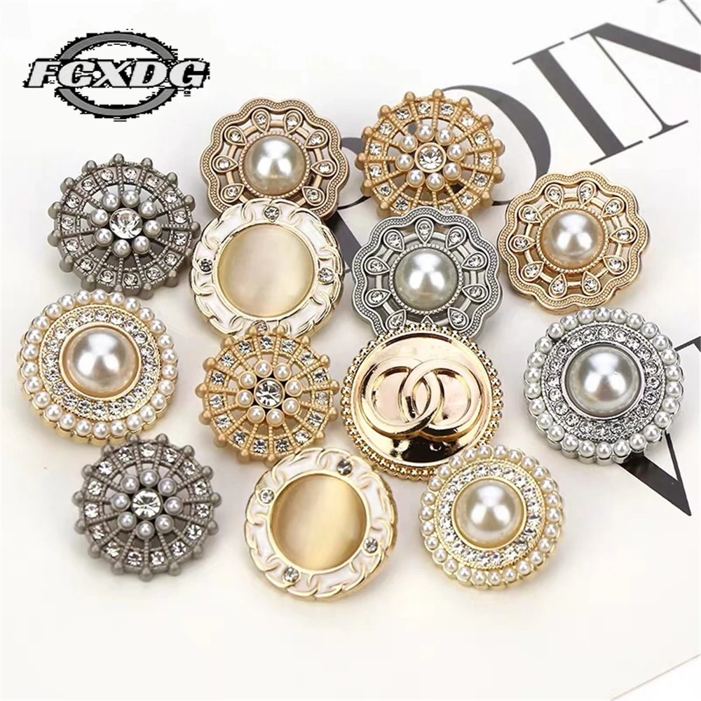 Super Luxury Golden Rhinestone Buttons For Sewing And Needlework Large ...