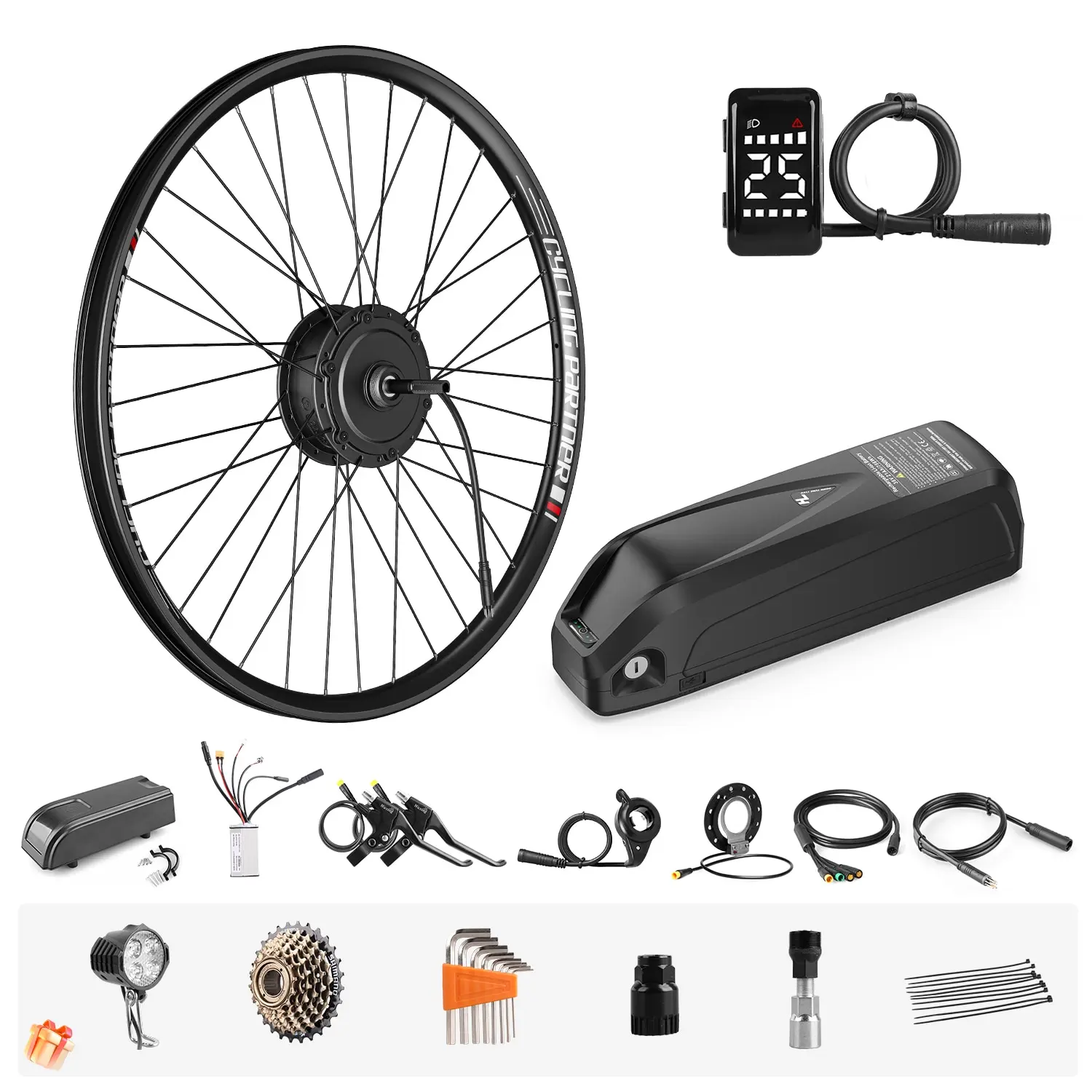 SUTTO Motor de cubo trasero para bicicleta eléctrica, kit de conversión para rueda libre trasera ...