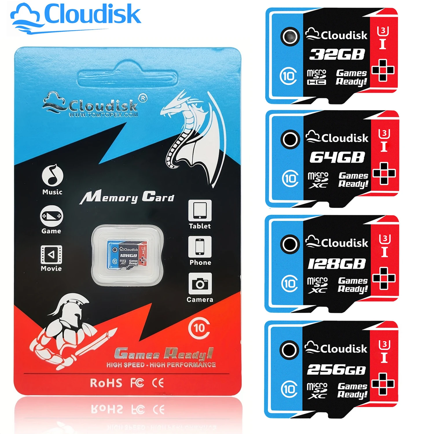 Cloudisk-Games-Ready-Microsd-Memory-Cards-128GB-64GB-32GB-U3-Micro-SD ...
