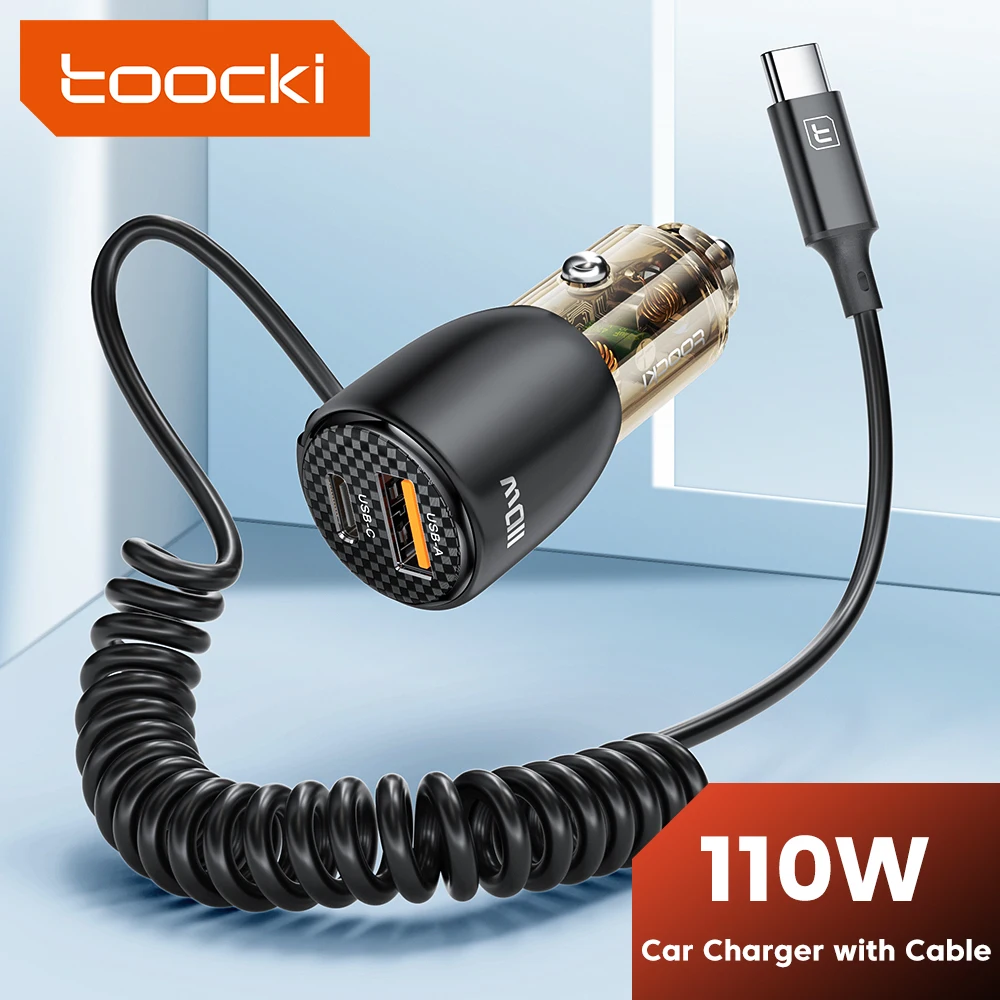 Toocki-110W-USB-Car-Charger-Transparent-PD-QC-3-0-Type-C-Fast-Charging ...