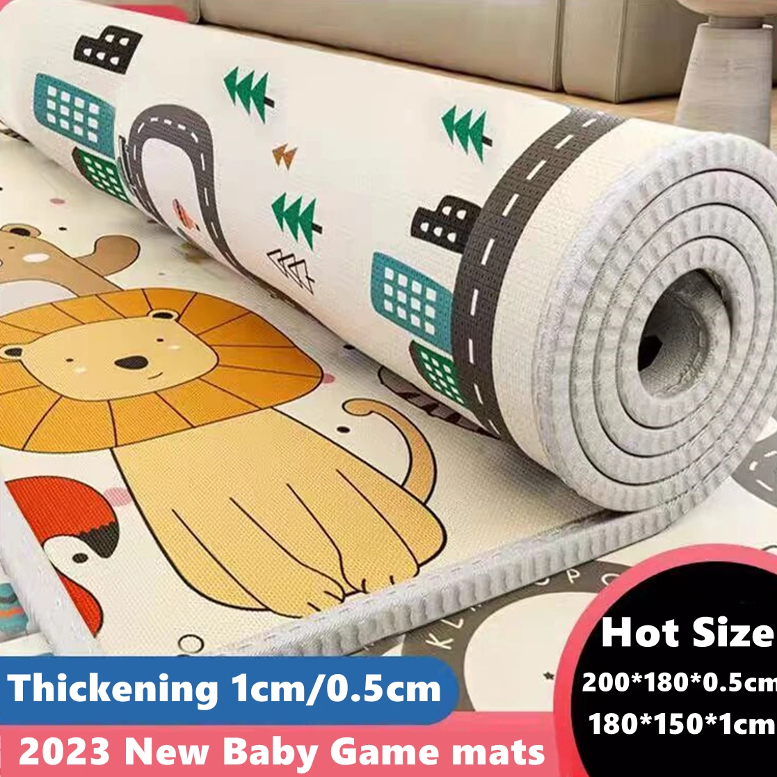 Double-sided Pattern Baby Play Mat Thicken 1/0.5cm Educational Carpets ...