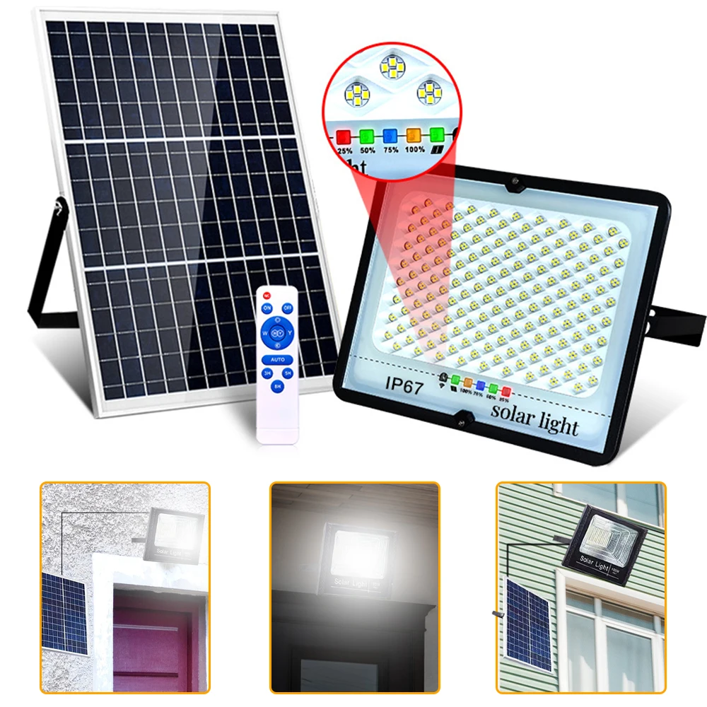 KHTO-Solar-Light-Outdoor-Remote-Control-Waterproof-for-Garden-Street ...