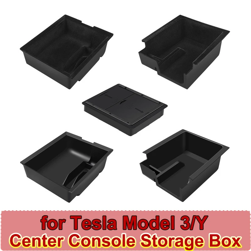 Car-Storage-Box-For-Tesla-Model-Y-3-Center-Console-Trays-Armrest-Hidden ...