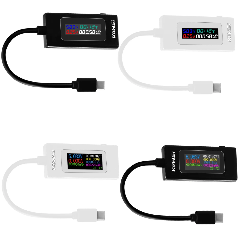 Double Type-C Tester DC Digital Voltmeter Amperimetor Voltage Current ...