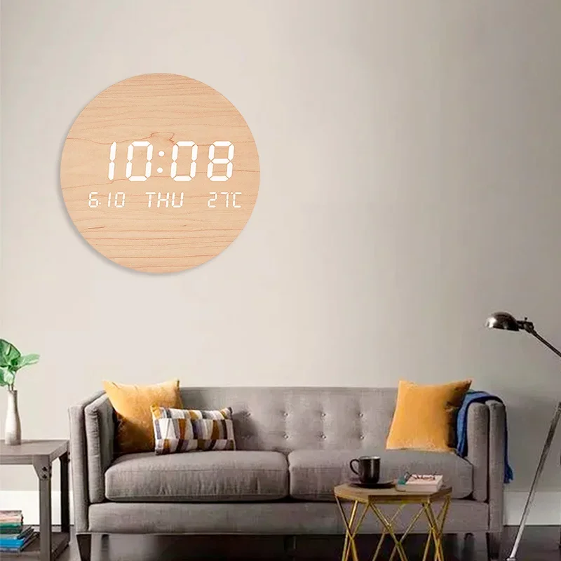 Round-Led-Wall-Clock-Temperature-Date-Week-Digital-Display-Wall-Clock ...