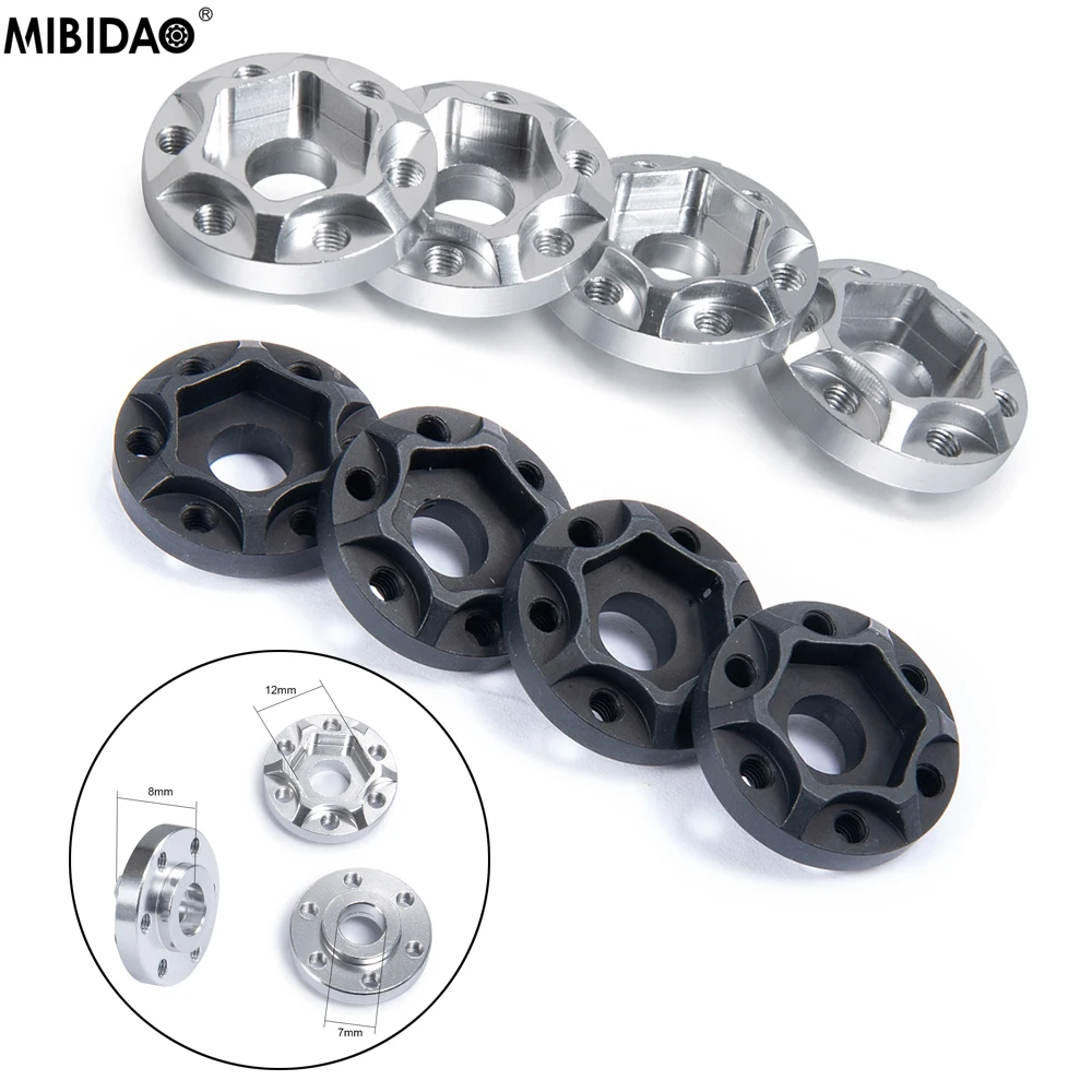 MIBIDAO-2Pcs-Aluminum-Alloy-12mm-Wheel-Hex-Hub-8mm-Thick-Extended ...