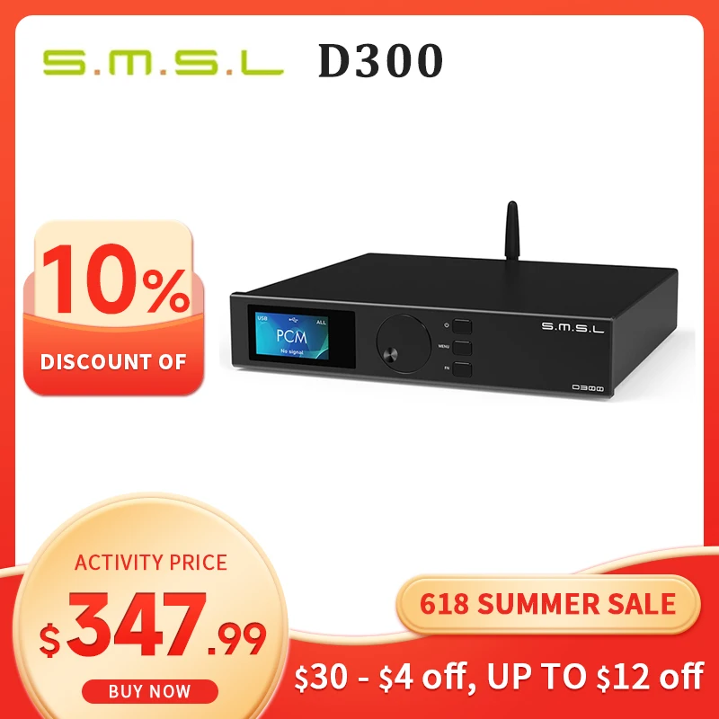Smsl D300 Bluetooth 5.0 Decoder Dac Rohm Bd34301ekv Chip Xmos Dsd512 ...