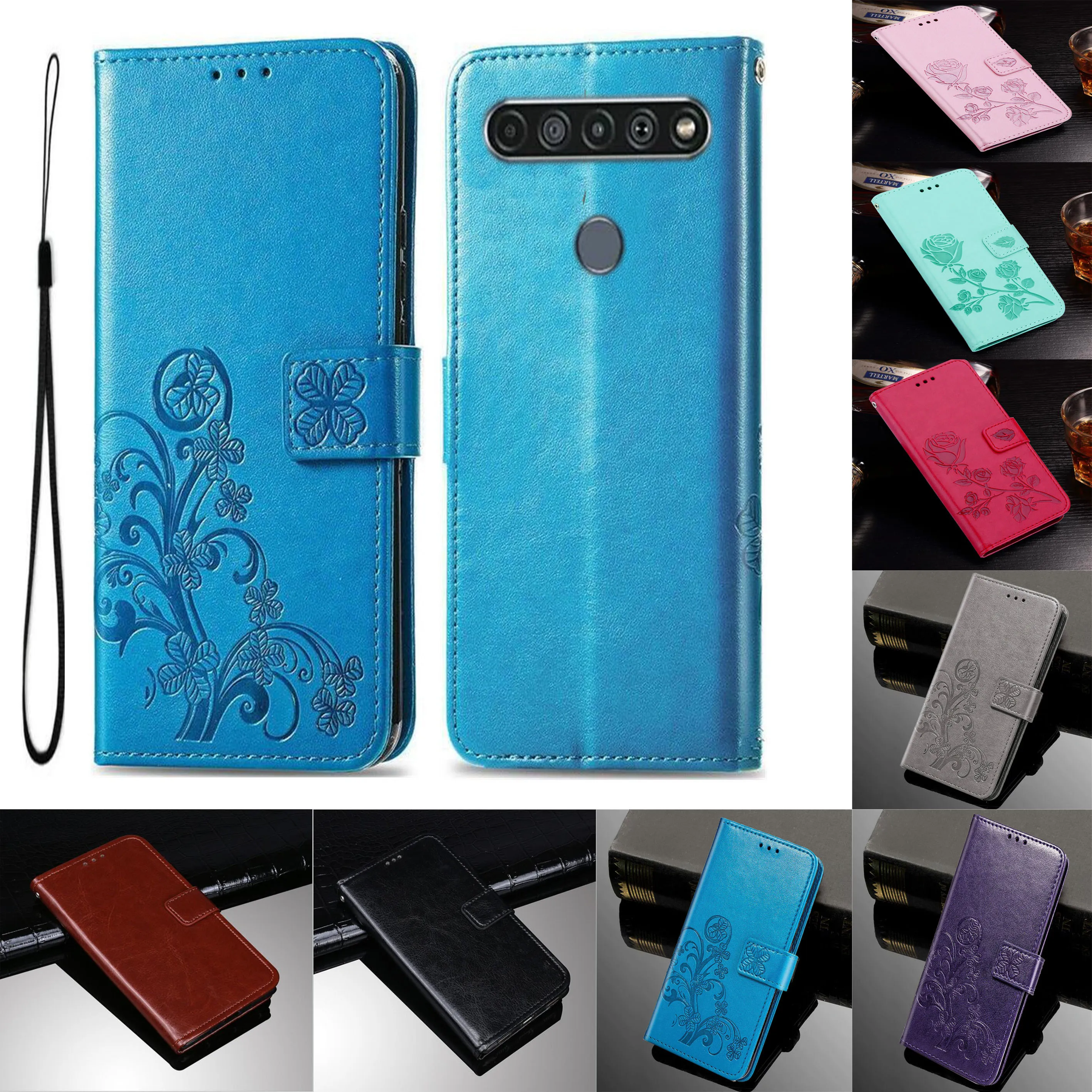 Leather Wallet Phone Case For LG K4 K8 2017 K10 2018 K40S K50 Q60 K51S ...