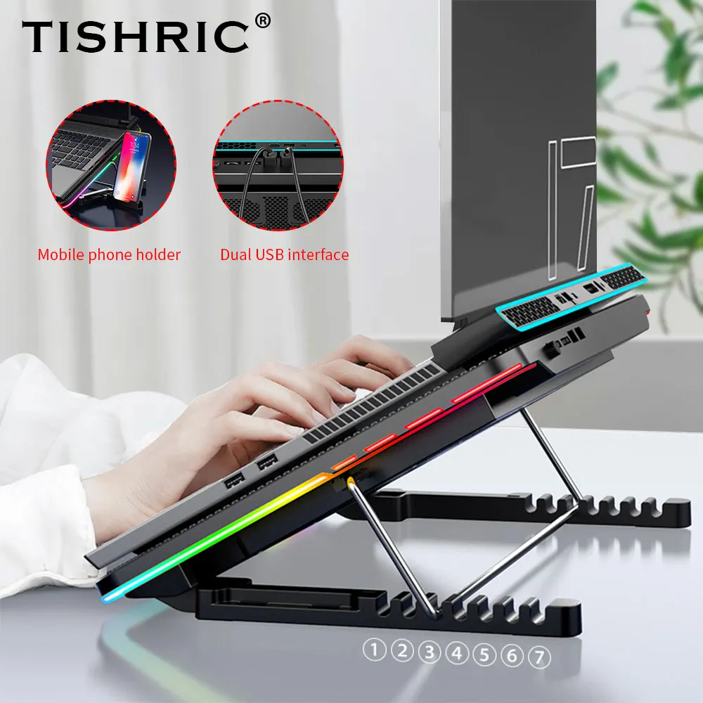 Laptop-Cooler-Laptop-Cooling-Pad-6-Quiet-Fans-High-speed-Cooling ...