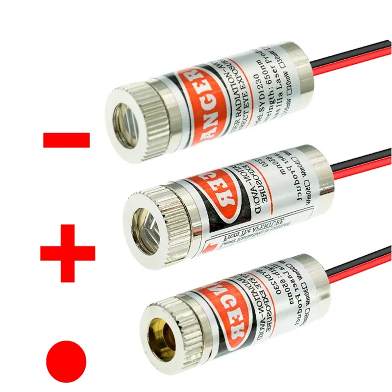 650nm 5mW Red Point / Line / Cross Laser Module Head Glass Lens ...