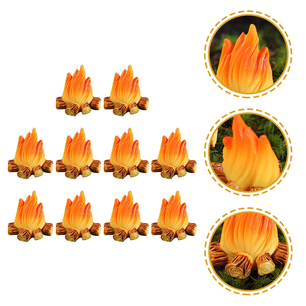 10Pcs-Miniature-Campfire-Model-Fire-Fake-Resin-Bonfire-Model-Miniature ...