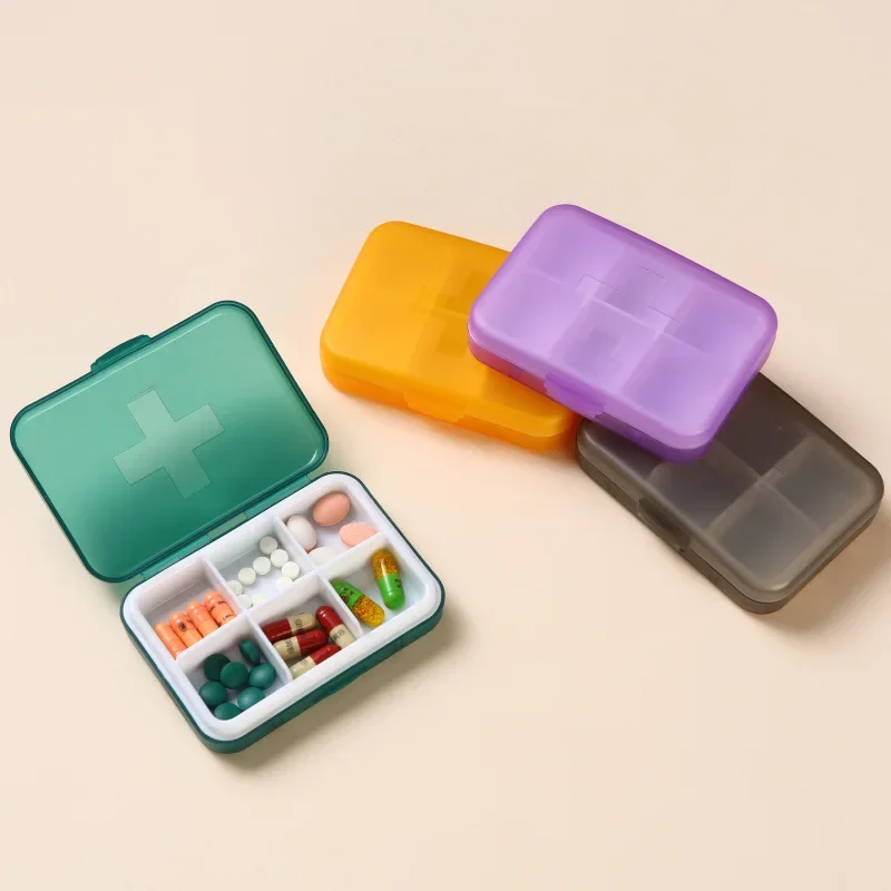 6-Grids-Pill-Box-Organizer-Container-for-Tablets-Travel-Small-Tablet ...