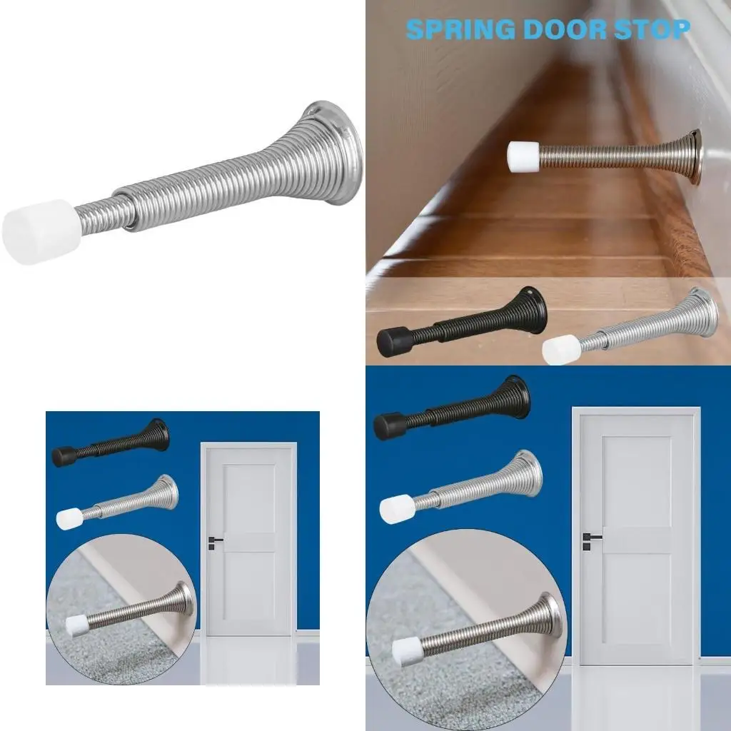 G2AA Spring Loaded Door Stoppers with Rubber Tip Heavy Duty Spring Door ...