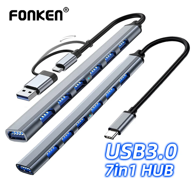USB HUB Type C Multi Splitter Adapter Multi function USB A Hub OTG ...