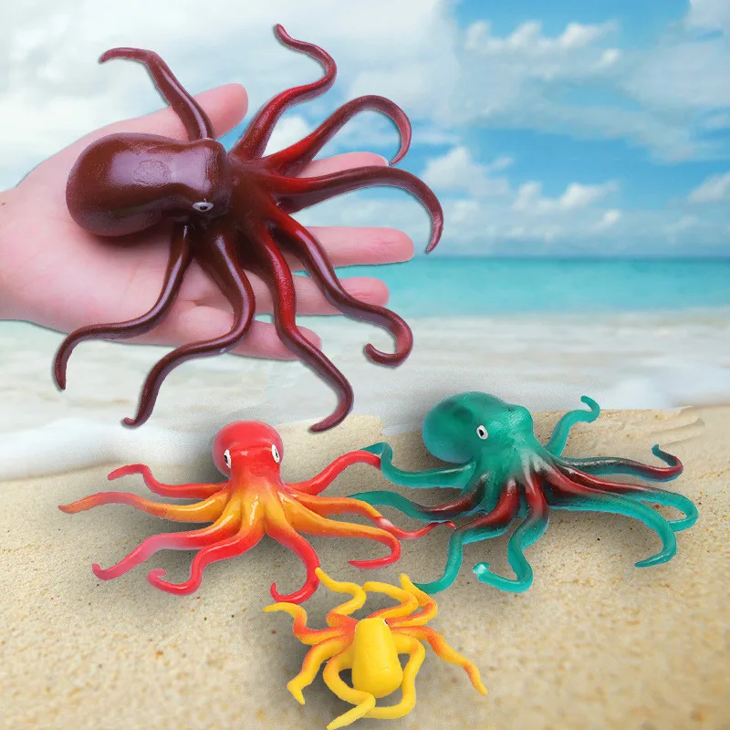 Simulation Octopus Toy Children's Funny Soft Elastic Toys Animal World ...