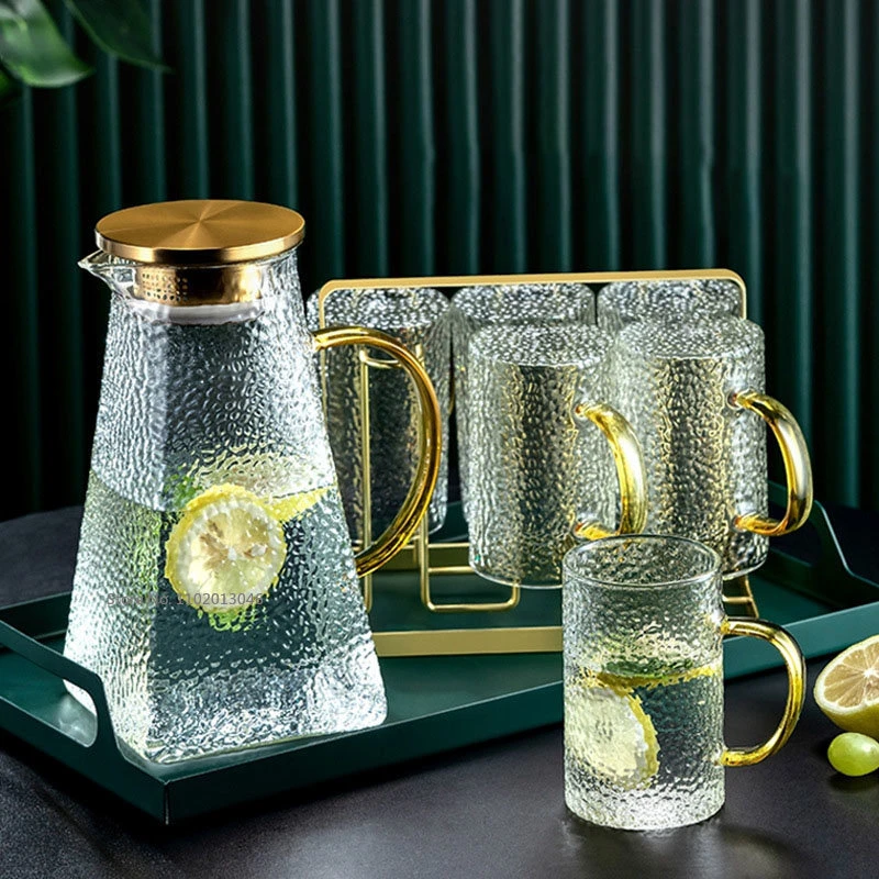 1.5ml Large-capacity Clear Glass Water Pitcher With Handle Heat ...