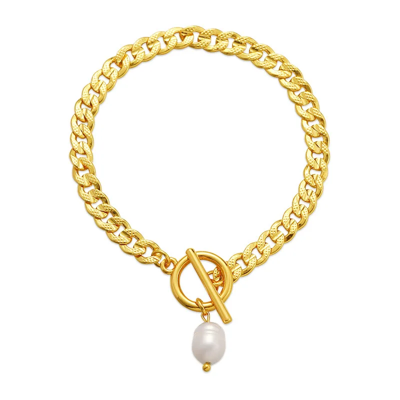 ALLNEWME-Punk-18K-Real-Gold-Plated-Brass-Irregular-Freshwater-Pearl ...