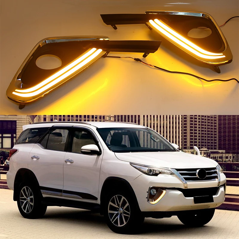 LED-DRL-Car-Daytime-Running-Light-Front-Fog-Lamps-with-Turn-Signal ...