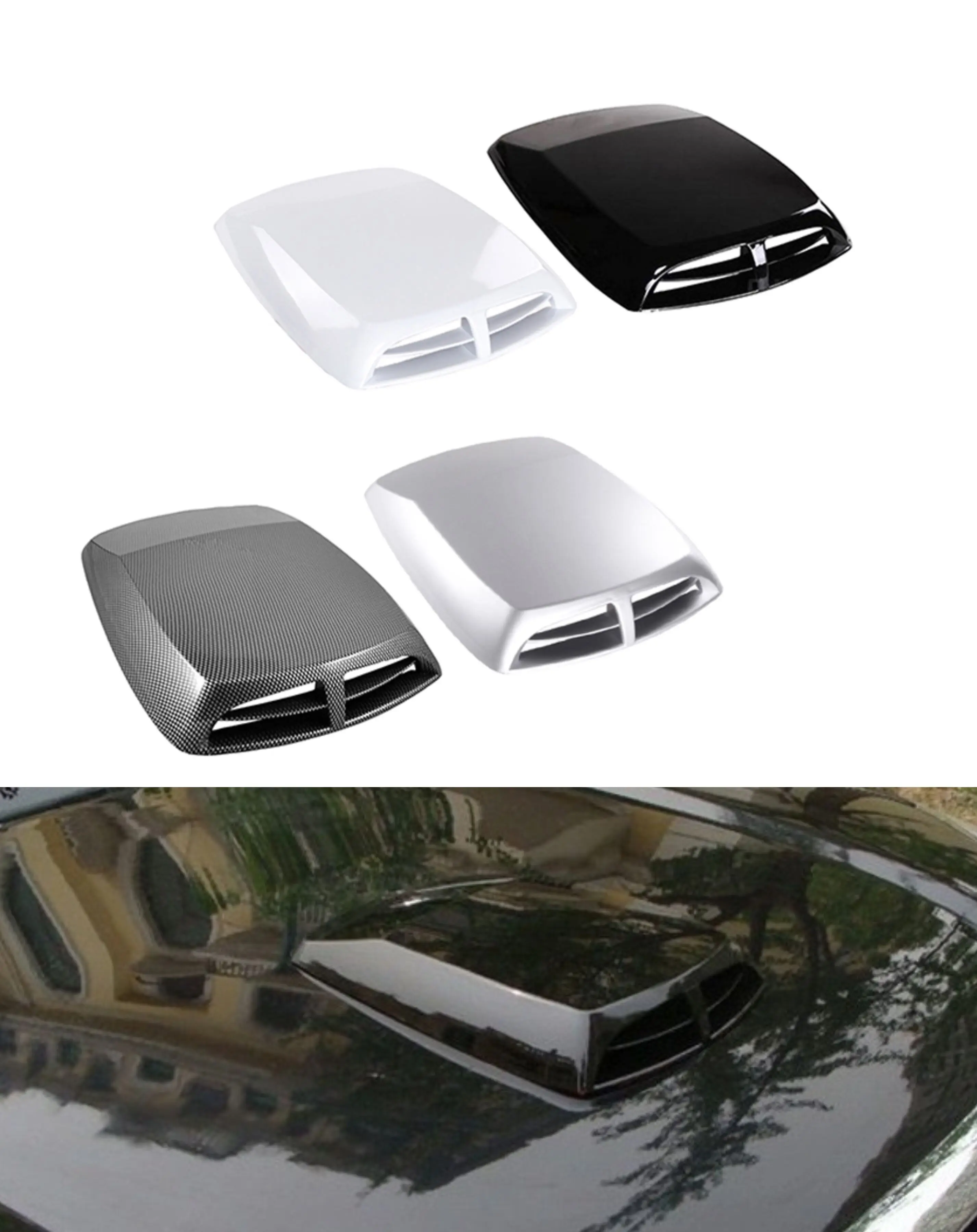 Universal Car Engine Hood Scoop Air Flow Intake Vent Cover ABS Front ...