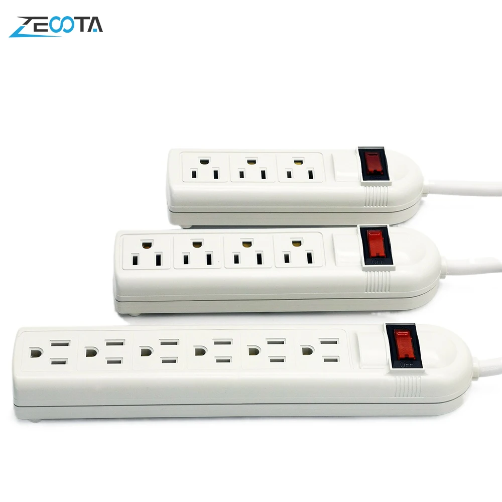 Power Strip 6 Outlet Us American Plug Electrical Adaptor Ul Listed ...