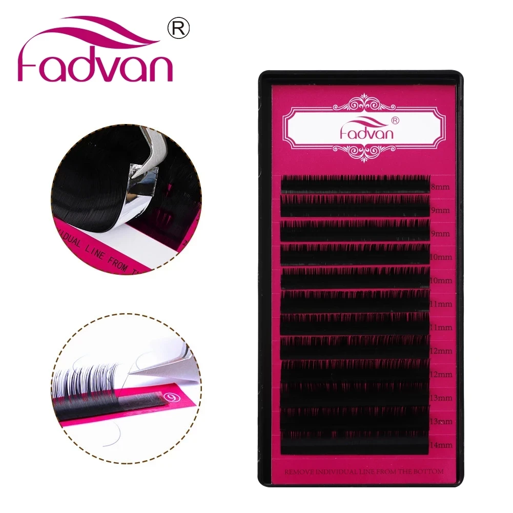 Fadvan Individual Eyelashes For Building 8-14mm Silk Soft False Eyelash ...