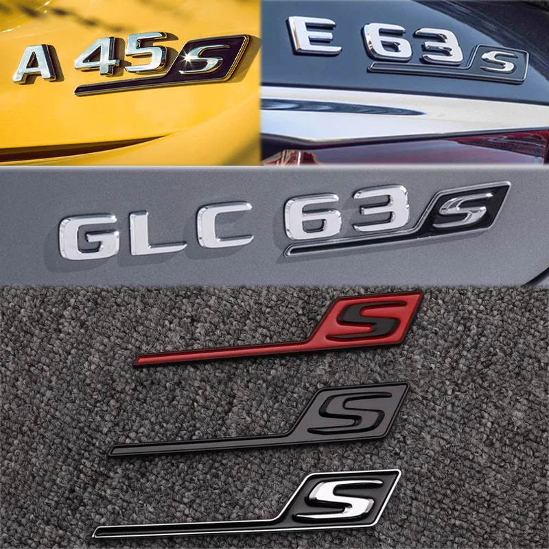 3D ABS Car Rear Trunk Badge Decal Emblem Sticker S Logo For Mercedes ...