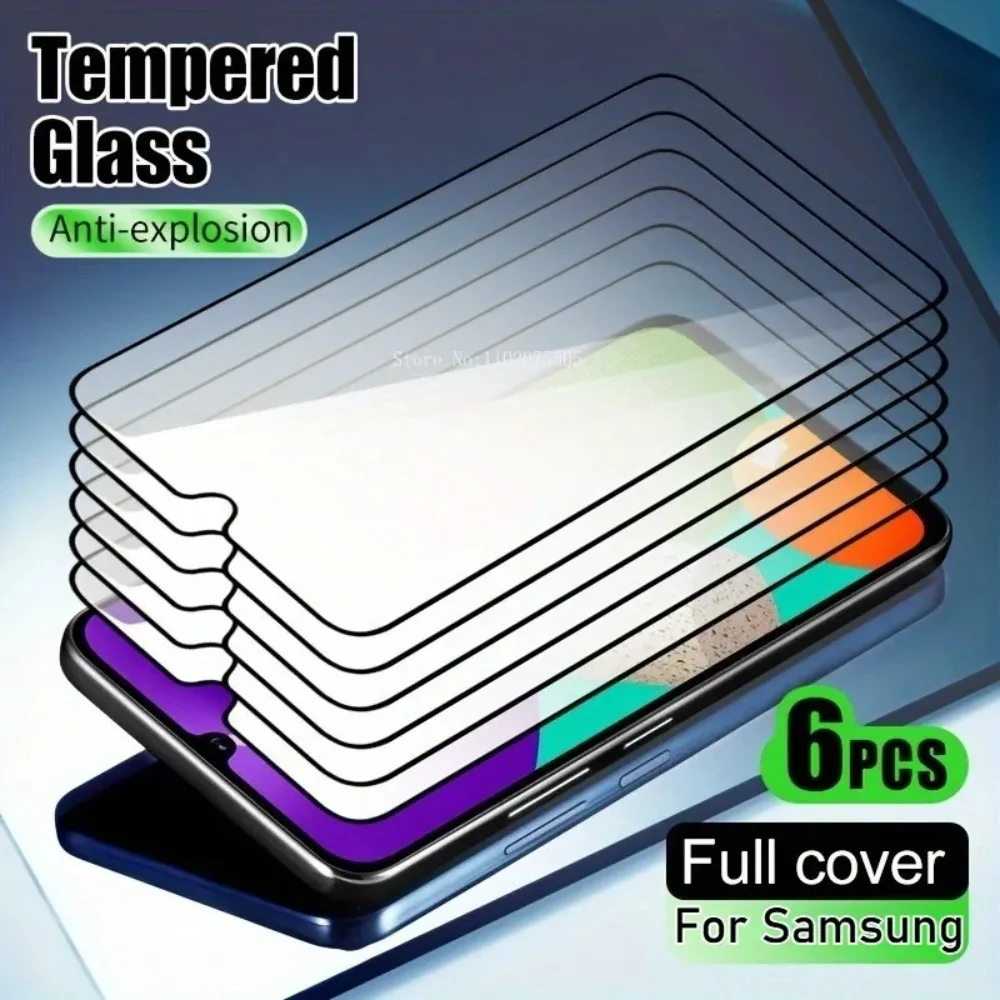 6Pcs Full Coverage Tempered Glass for Samsung Galaxy A17 A15 A16 A26 ...
