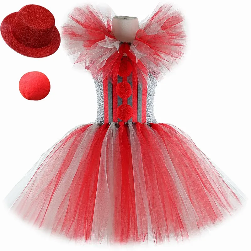 Disfraz de payaso de It Pennywise para niña, vestido con tutú gris y ...