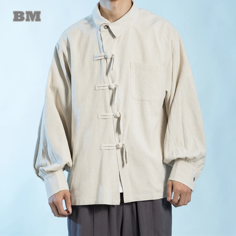 Chinese-Traditional-Dress-Diagonal-Placket-Linen-Jacket-Men-Clothing ...