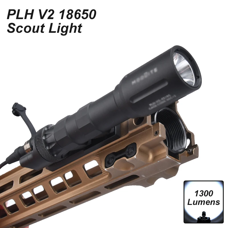 WADSN PLHv2 18650 White LED Airsoft Weapon Rifle Flashlight Hunting ...