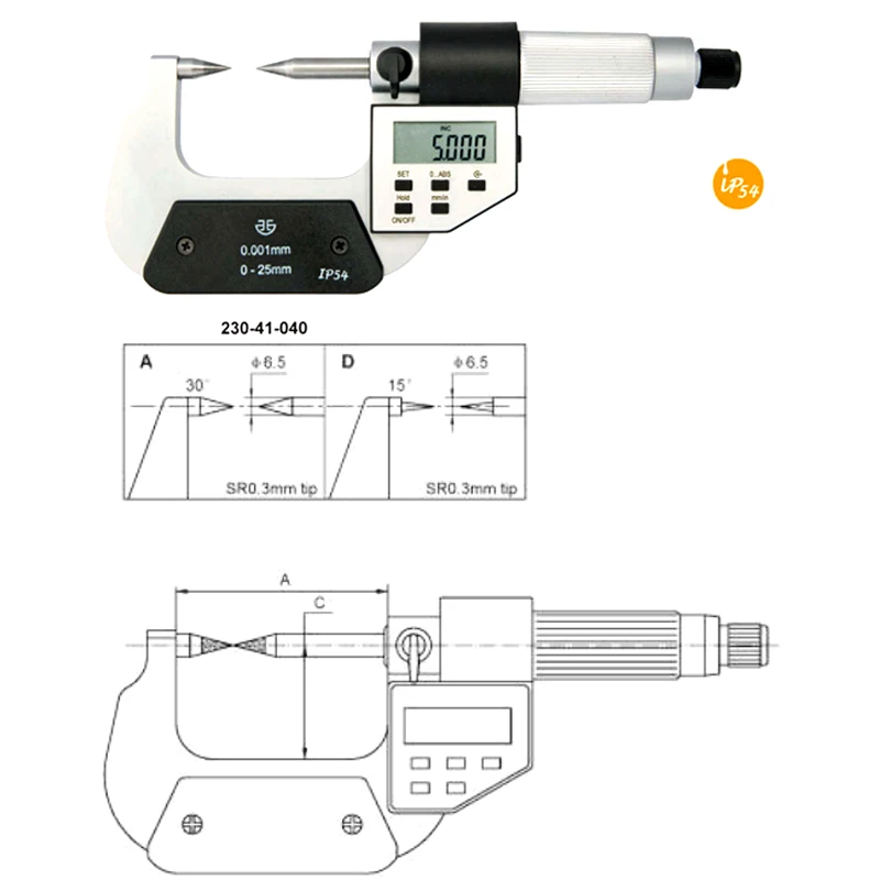 Digital Micrometer Drawing