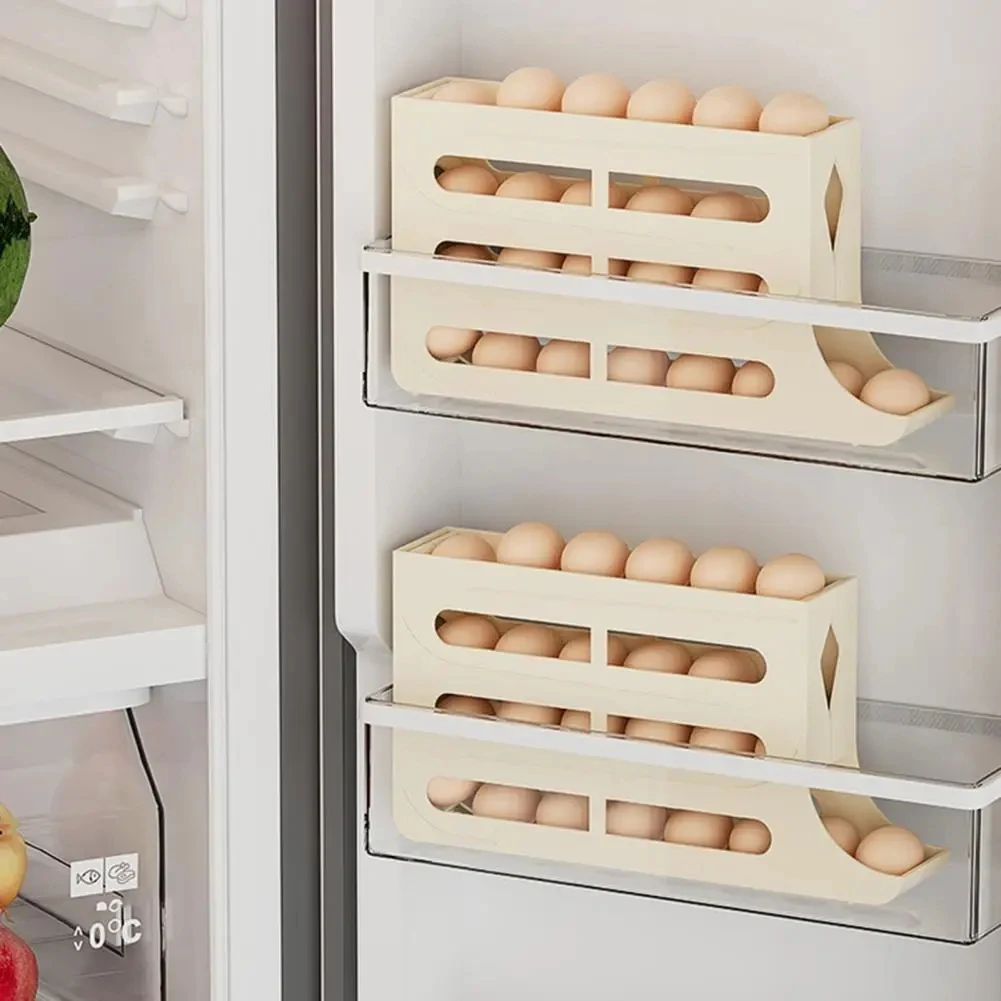 Automatic-Scrolling-Egg-Rack-Holder-Storage-Box-Egg-Basket-Food ...