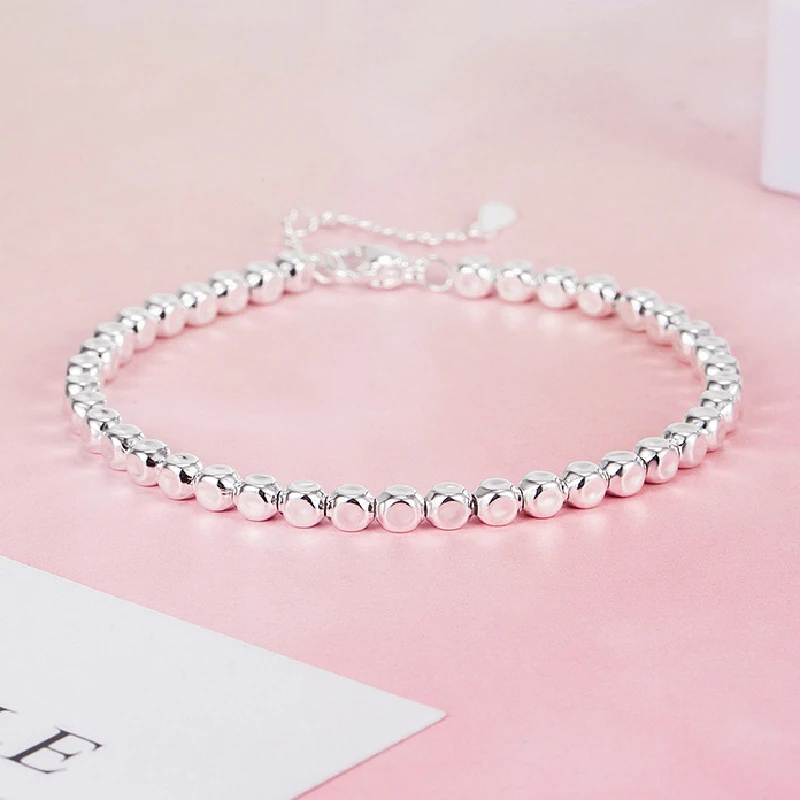 Sterling-Silver-Color-Bracelets-for-Women-Geometric-Cubes-Beads-Charm ...