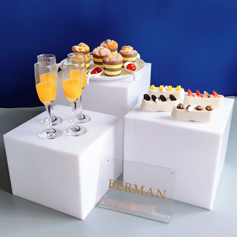 3pcs set square wedding decoration acrylic dessert table set buffet ...