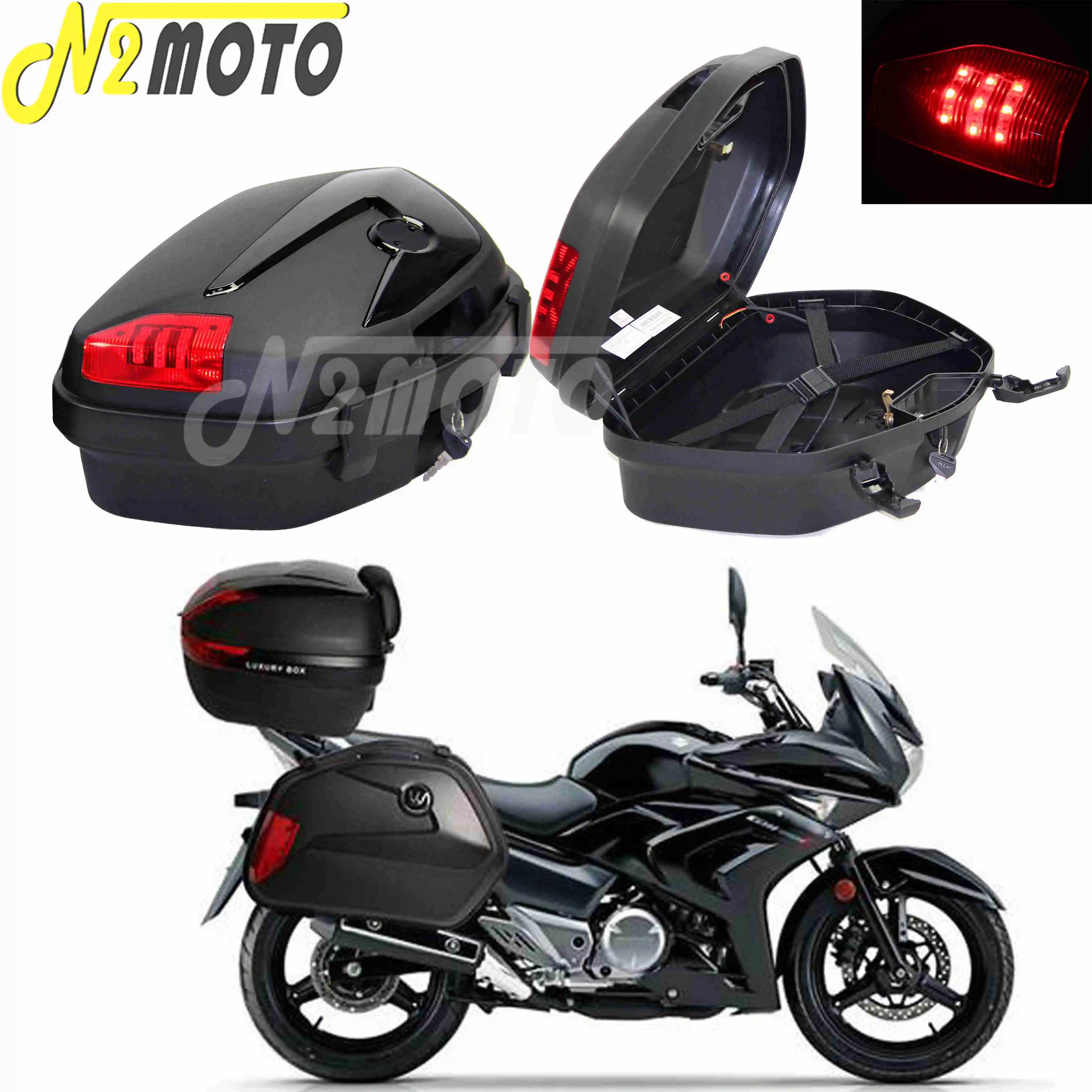 Led Brake Indicator Light Abs Plastic Side Pannier Side Case 20l Tail ...