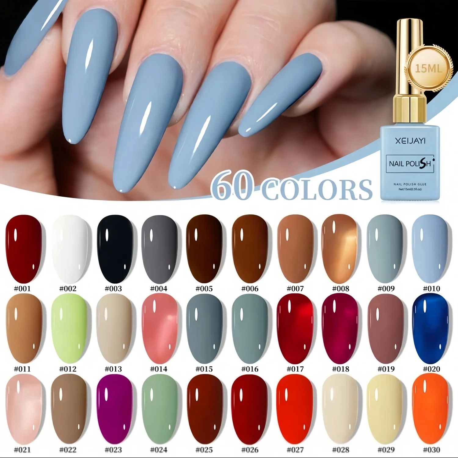 XEIJAYI-Esmalte-de-Gel-Base-Semi-Permanente-Top-Coat-Manicure-Mergulhe ...
