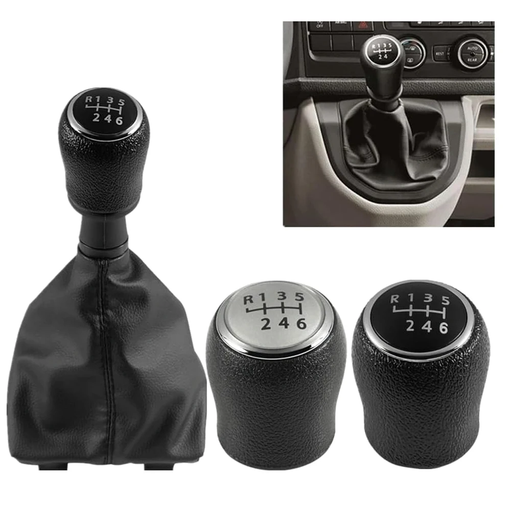 Black Sitich 5/6 Speed Gear Shift Knob Shifter Gaiter Boot For VW ...