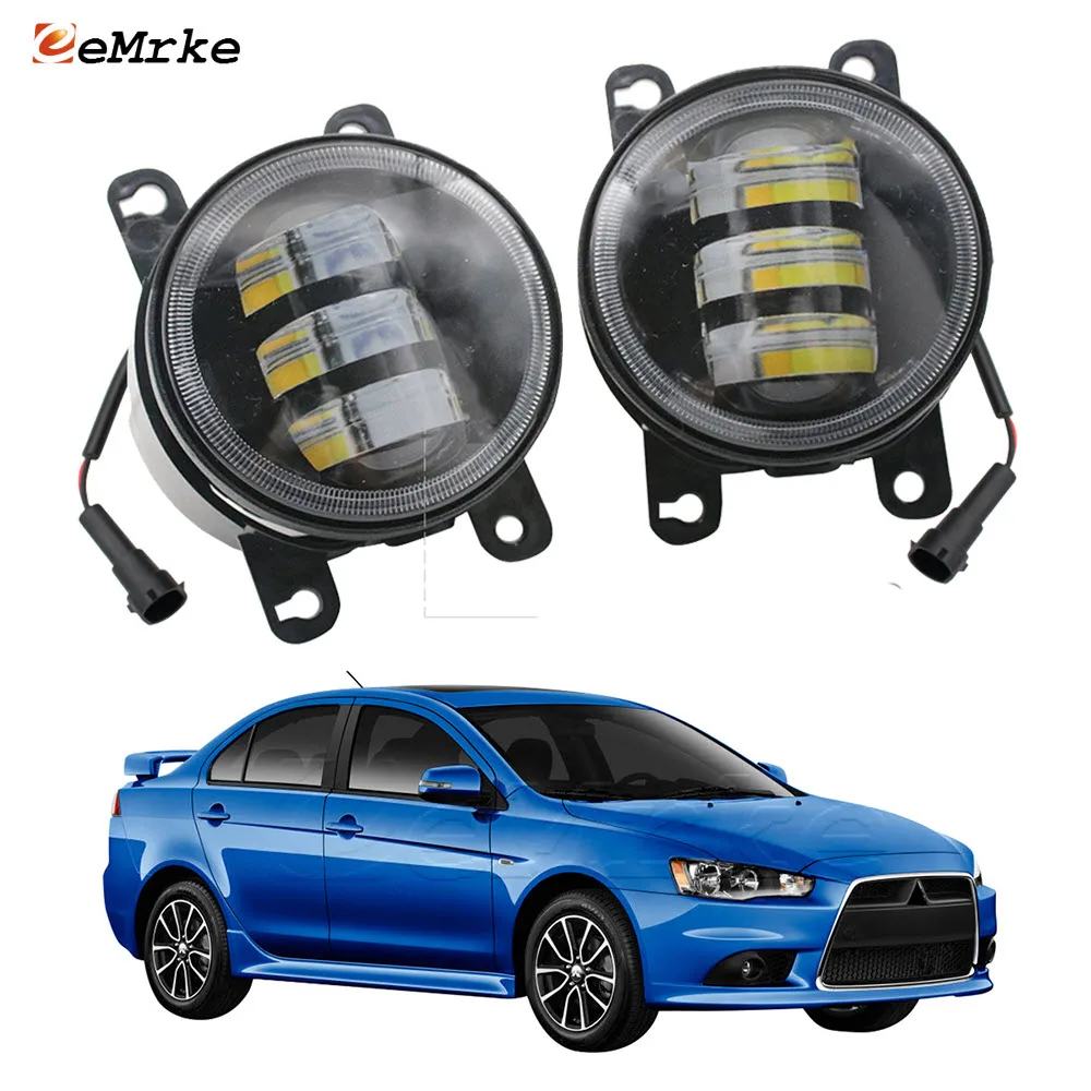 Led Fog Lights Assembly PTF Clear Lens For Mitsubishi Lancer Ralliart ...