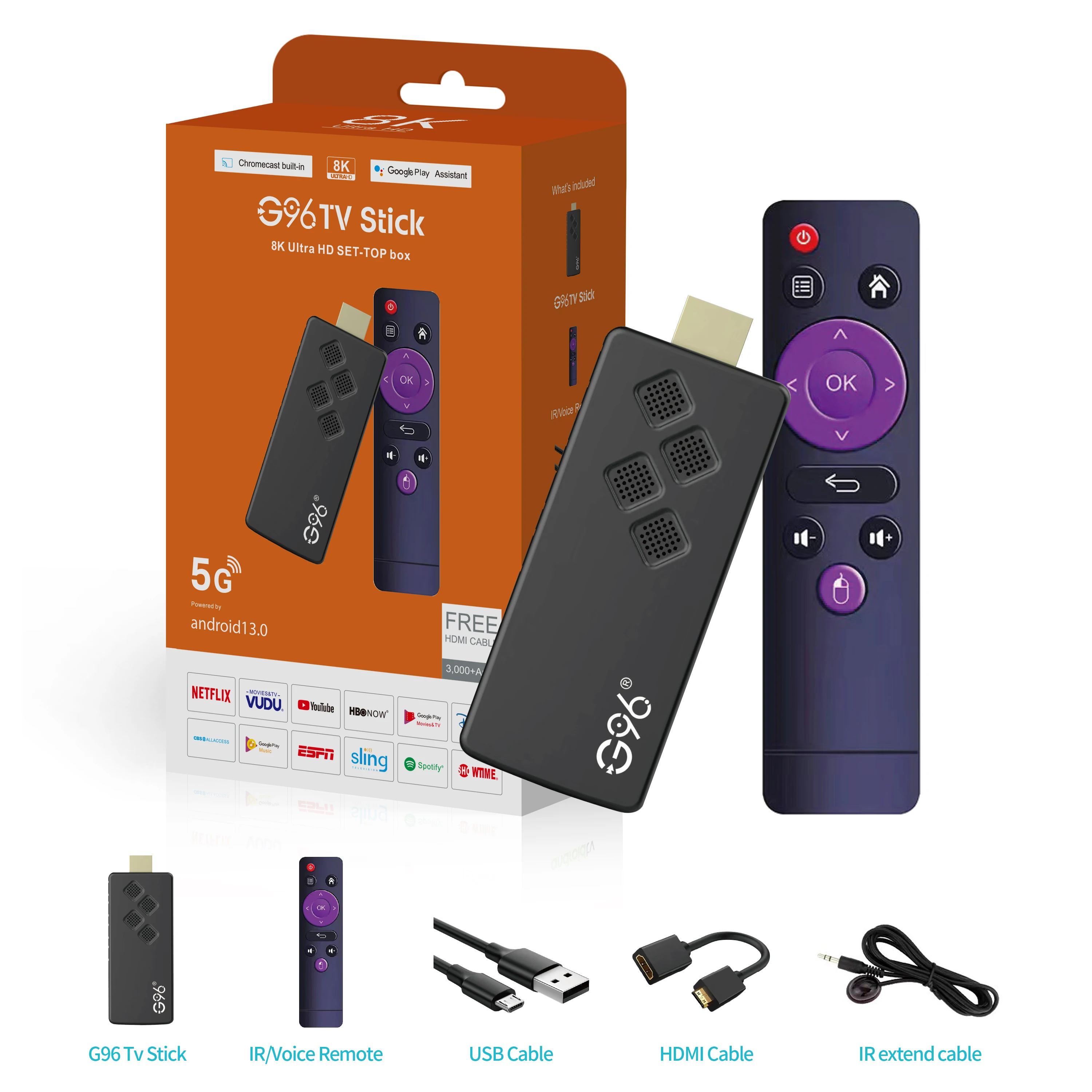 Hot-G96-4k-android13-0-infrared-remote-control-TV-Stick-2GB-16GB-ATV2 ...