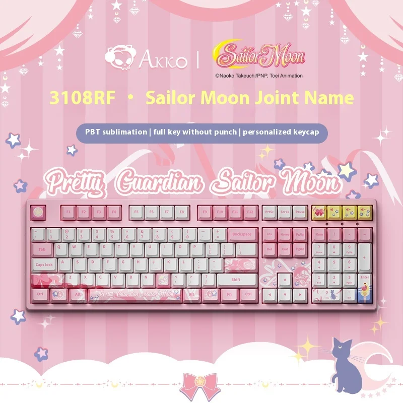AKKO SAILOR MOON KEYBOARD WIRE TYPE C / FOR LAPTOP DESKTOP COMPUTER