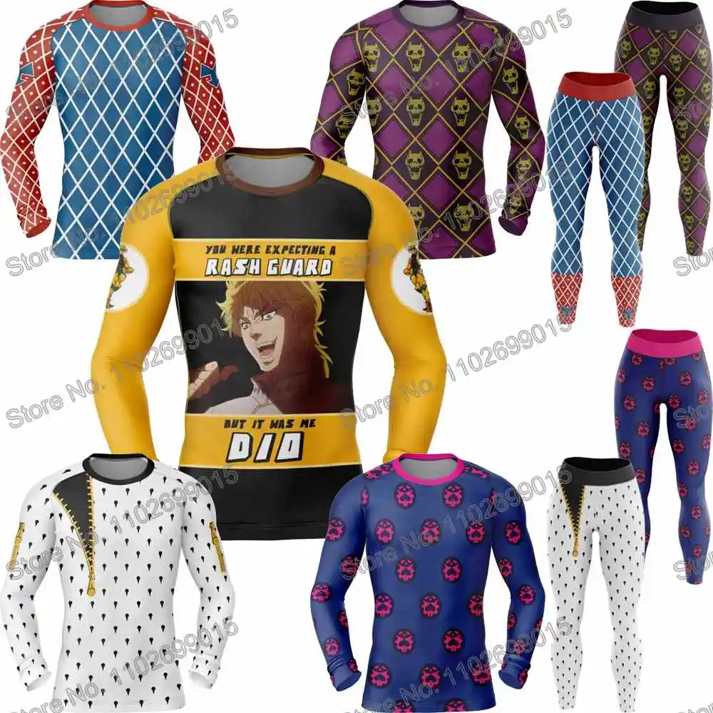 Jojo’s Bizarre Adventure Rash Guard Diving T-Shirt Pants BJJ Boxing MMA ...