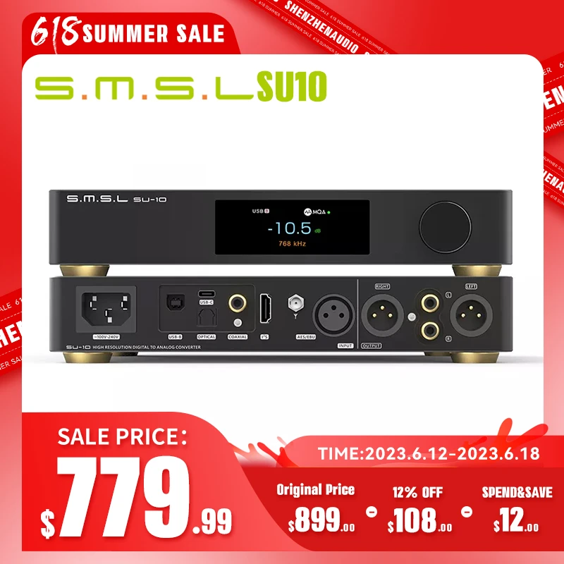 SMSL SU 10 MQA Decoder Support MQA CD Dual ES9038PRO XMOS316 DAC 32Bit ...
